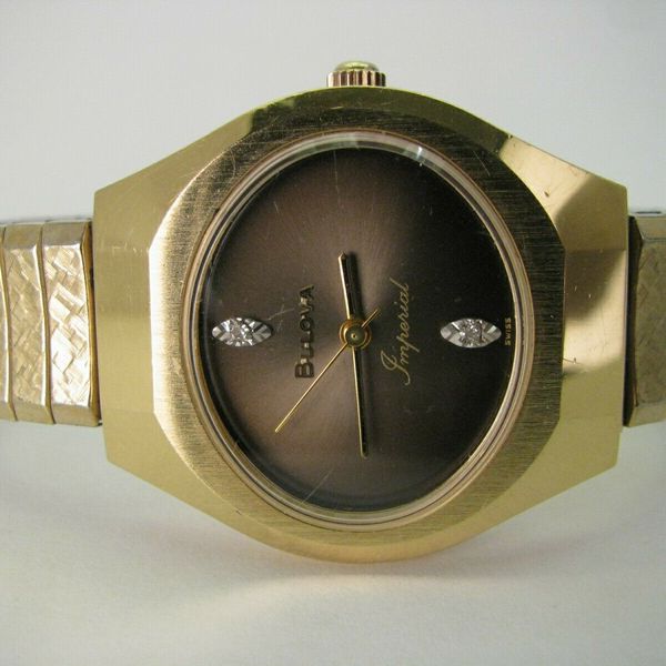 Vintage Bulova Imperial 17j Wind Up Mechanical Watch N7 Gold Tone 11ANC ...