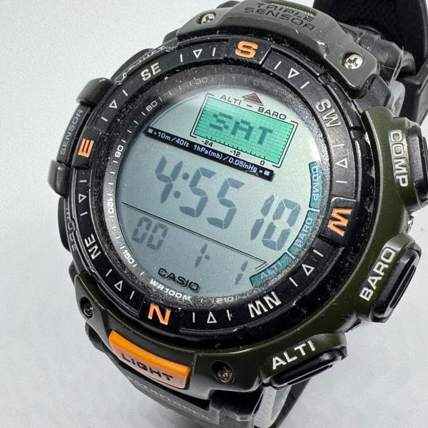 CASIO Pathfinder Quartz Watch PAG-40 Men 100m Digital Alti Baro Chrono ...