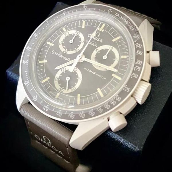 NEW x Omega Moonswatch Mission To Earth DESERT Watch - With Box ...