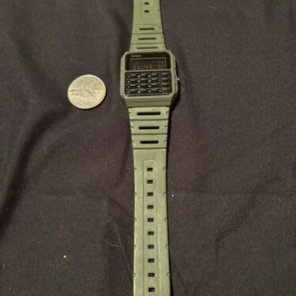 CASIO VINTAGE 35MM BLACK 437 CA 53W CALCULATOR WATCH CHRONO GUC NEEDS ...