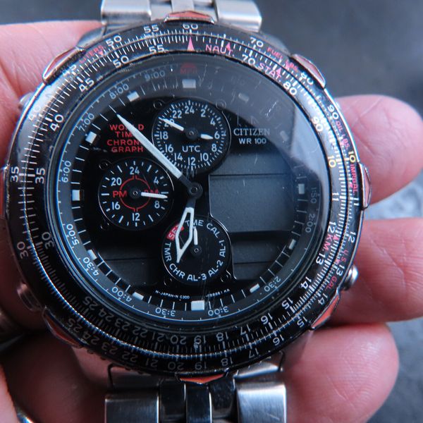 Japan Citizen PRO Master World Time Chrono Quartz Men Watch For Part Or ...
