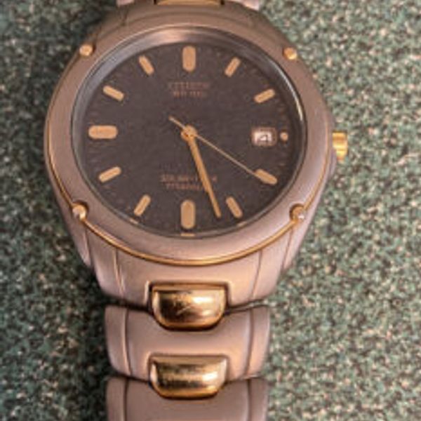 Citizen Eco-Drive Men's Titanium WR 100 Gray face - works - Excellent ...