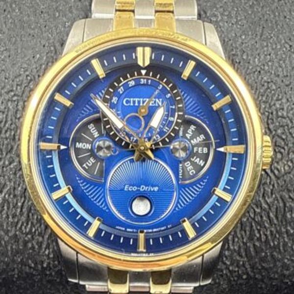 Citizen Calendrier Dual Tone Moonphase Men's Watch Eco-Drive BU0054-52L ...