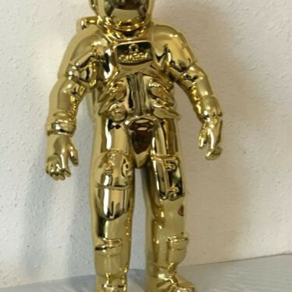 Large Omega gold astronaut statue figure moon watch speedmaster display ...