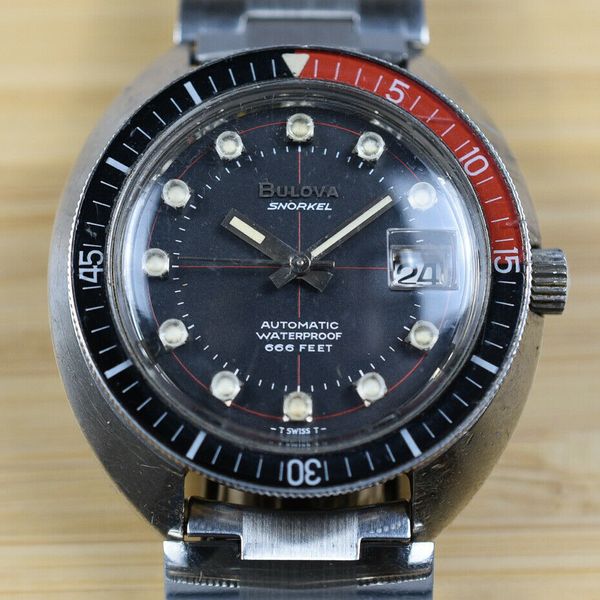 Vintage BULOVA Devil Diver 666 Snorkel Stainless Men's Diver Watch M6 ...