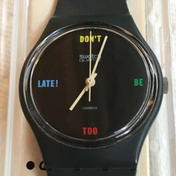 RARE VINTAGE GA100 1984 Swatch Watch Originals “ Don't Be Too Late ...