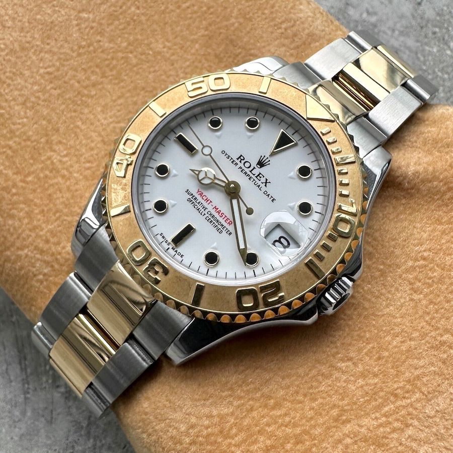 2002 Rolex Yachtmaster Two Tone White dial 168623 - Box | WatchCharts ...