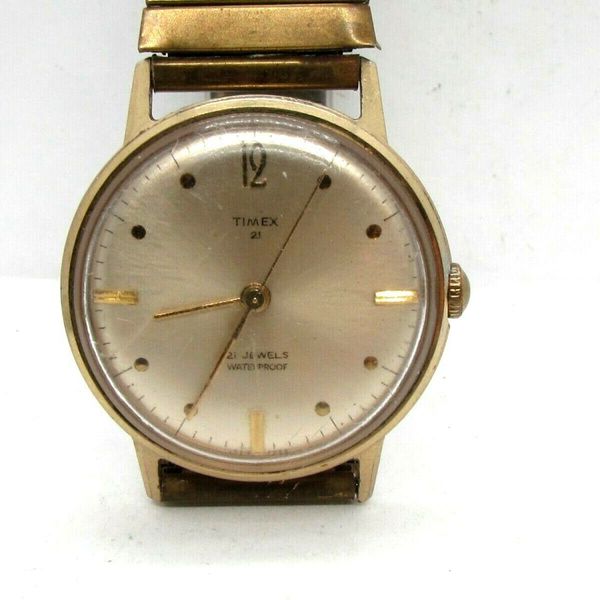 Vintage TIMEX 21 Jewel Wind men's Watch 6524-7266 good balance Great ...