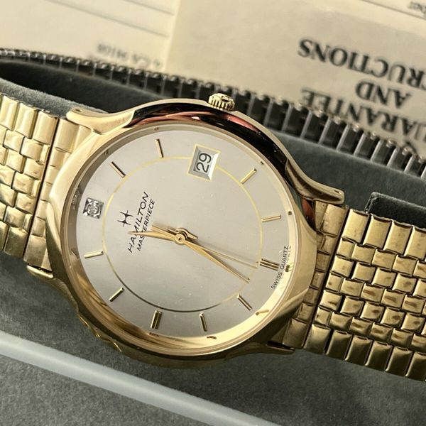Retro Hamilton 1980's Masterpiece Men's Quartz New Old Stock Watch w ...