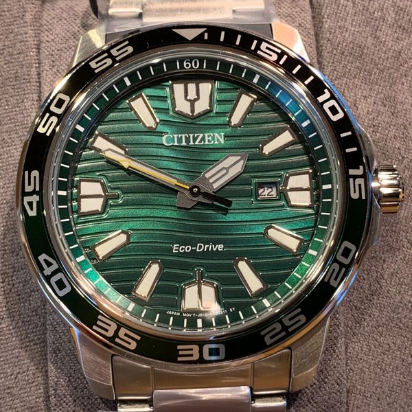 2024 Citizen Eco-Drive AW1526-89X- Green & Black Bezel - New Full Set ...