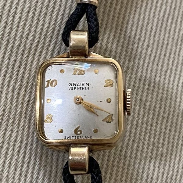 Vintage Gruen Veri-Thin Gold Tone Ladies Watch | WatchCharts Marketplace