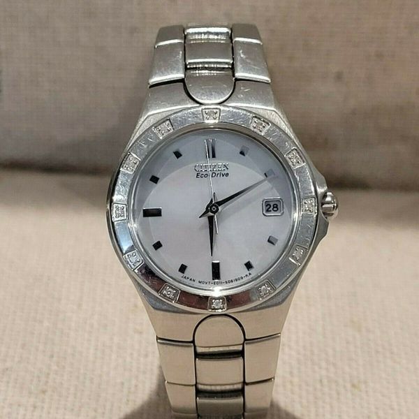 Silver-tone Citizen Eco-Drive Watch E011-S033705 HST; Japan movt E011 ...