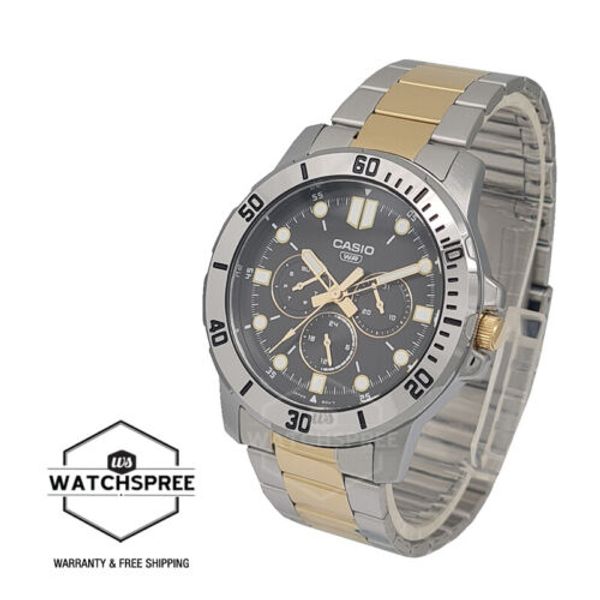 Casio Men's Analog Multi Hands Two-Tone Stainless Steel Band Watch ...