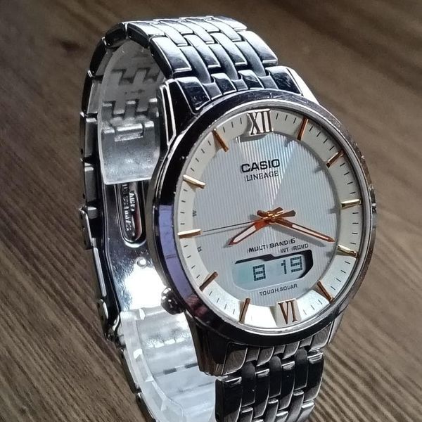 CASIO LINEAGE LCW-M180 men Quartz White Dial Watch Japan - Rank B ...