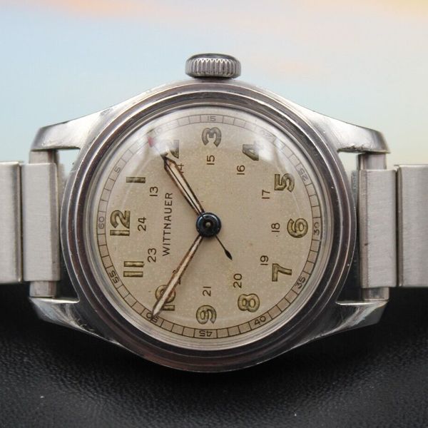 Classic Military Style 24 Hour Dial Men's Wittnauer Wristwatch; Running ...