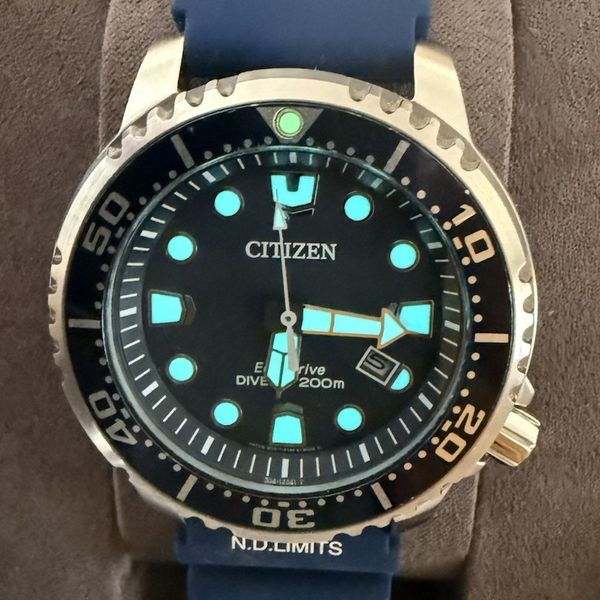 Mens Citizen Eco-drive Promaster Diver Blue Rubber Strap Watch BN0151 ...