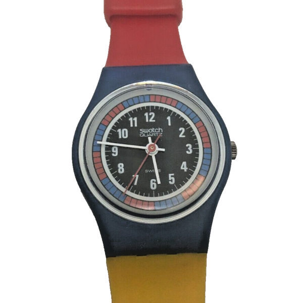 Collector's 1985 Swatch Watch Watch Tri-Color Racer Works in Nice ...