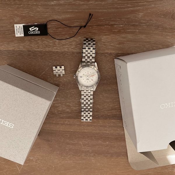 Seiko 5 Sports Field GMT SBSC009 White dial Japan limited Watch Mint ...