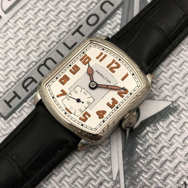 Antique 1931 Mans Hamilton TONNEAU Hand Wind Serviced Ready To Wear W ...