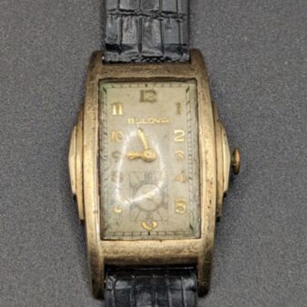 Art Deco Bulova Banker Menâ s Watch 1940 10K RGP Step Case 10BC Mvmnt ...