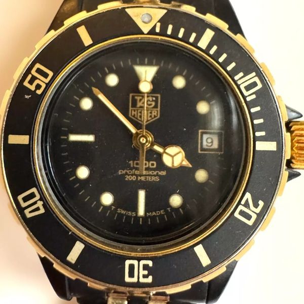 Tag Heuer 1000 Series Black Gold Tone Stainless Steel Wrist Watch 980 ...