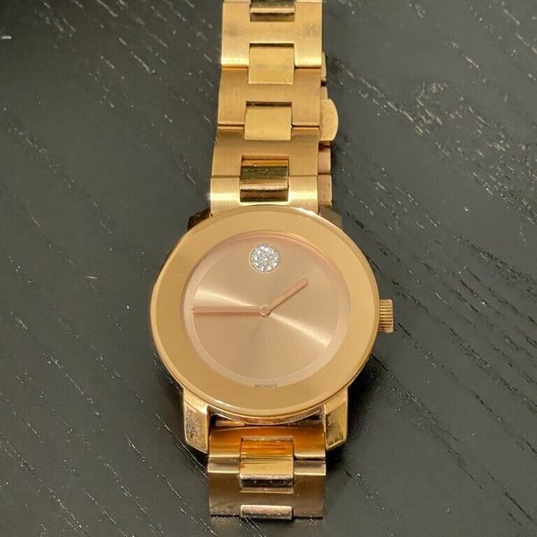 Movado Bold Evolution 34mm Stainless Steel Case with Rose Gold Bracelet ...