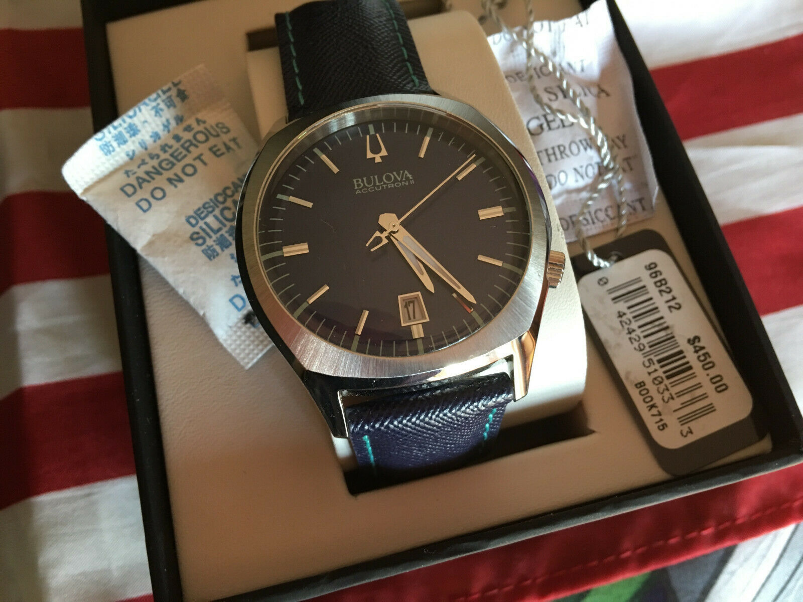 Bulova 96B212 Men's Accutron II Surveyor Blue Quartz Watch ...