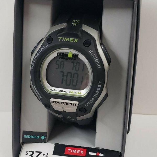 TIMEX Ironman Classic 30 Oversized Men's Watch Black Silver Green T ...