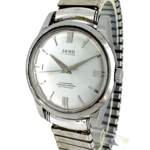 Vintage Seiko Diashock Automatic Watch 17J Unbreakable Mainspring 35mm ...