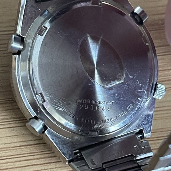 Vintage Seiko 7A28-7039 SQ Quartz Chronograph Reverse Panda Watch ...