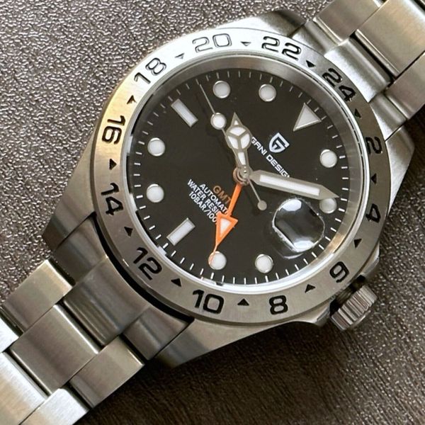 Pagani Design Men's GMT Automatic Black Dial 100M 43mm Explorer II ...