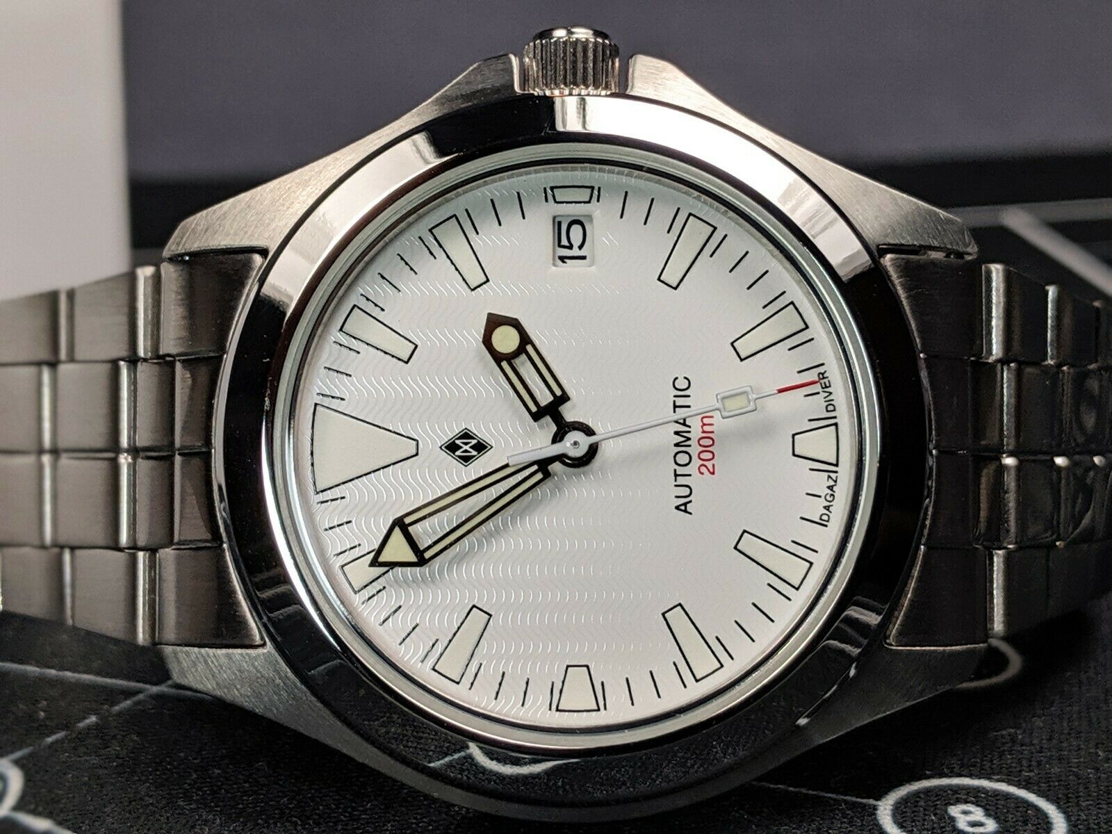 Seiko SNKK87 Mod Automatic Watch - Dagaz Dial Stainless Steel Dome ...