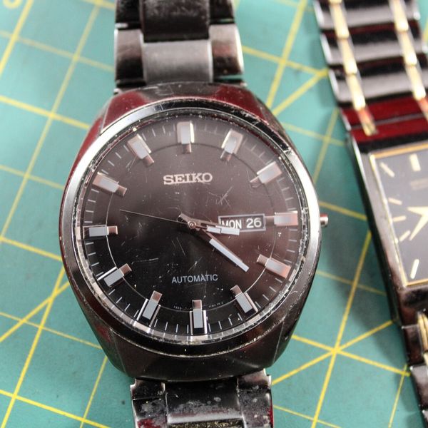 Ex-Large Vintage Seiko Automatic Skeleton Back Men's Watch + 2 Quartz ...