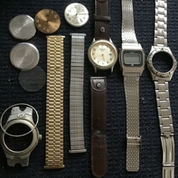 Vintage Lot Of Men’s Watch Parts; Quartz, Botany 500; Speidel USA ...