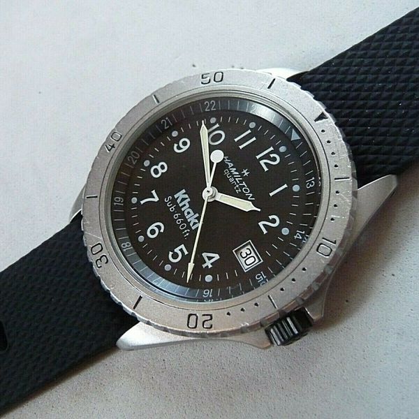 Men's vintage Hamilton Khaki Sub 660 Diver watch Stainless Steel Case ...