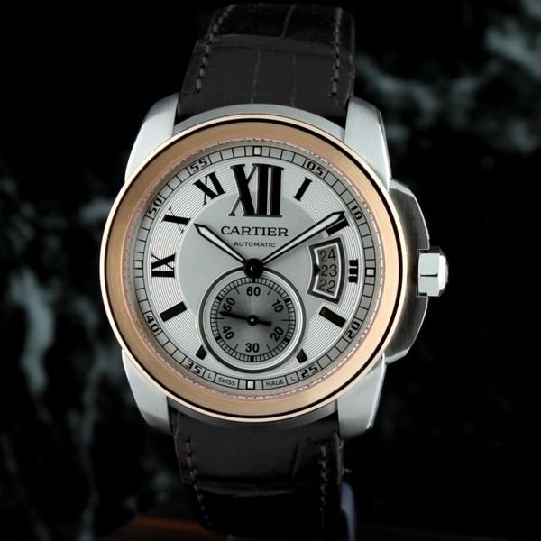 SOLD: BNIB Cartier CALIBRE DE CARTIER 18k Rose Gold/SS ~ref W7100011 ~Under Warranty ...