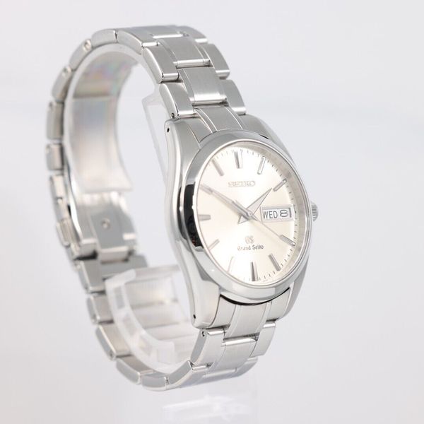 Grand Seiko Heritage Day/Date 37mm Stainless Steel Quartz Silver Dial ...