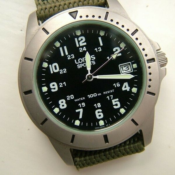 Men's Lorus VX42-0AA0 Sports Aviator Quartz Wrist Watch.100M Date. Exc ...