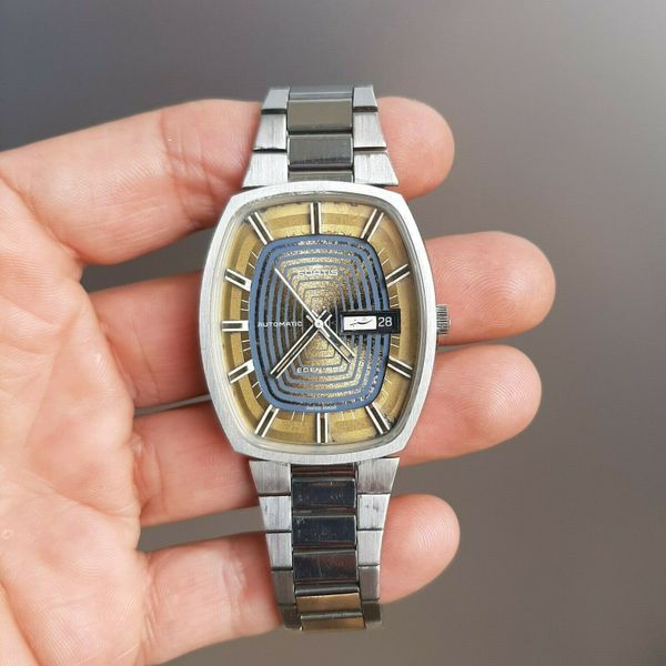 Vintage Fortis Eden Roc 1970's Automatic Men's Watch Arabic Date Wheel ...