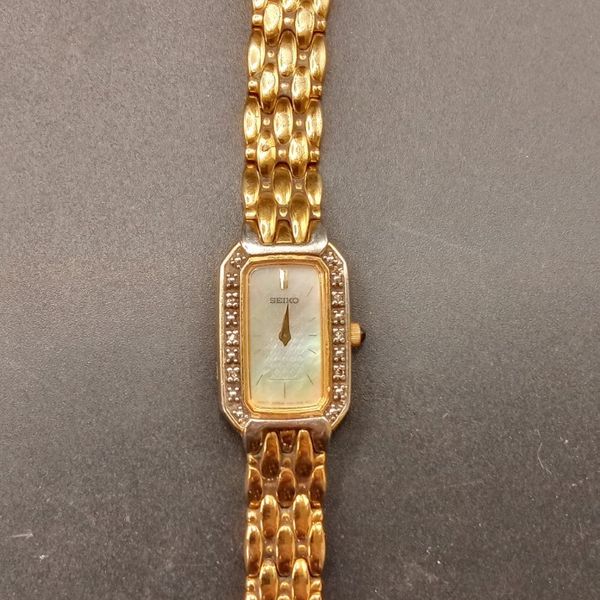 Vintage Ladies Seiko Quartz MOP Gold Tone Watch | WatchCharts Marketplace