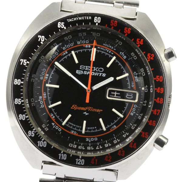 [SEIKO] Seiko 5 Sports Speed Timer Day-Date 7017-6050 Automatic Men's ...