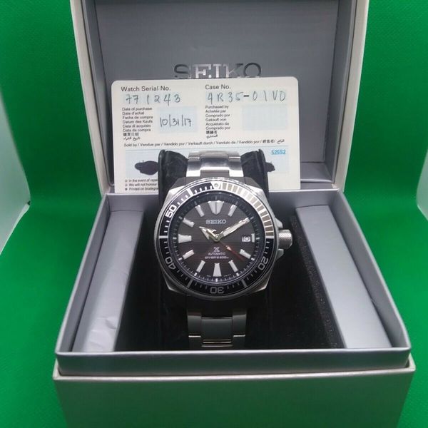 Seiko Samurai Black Dial Diver SRPB51K1 Stainless Steel Mens Watch ...