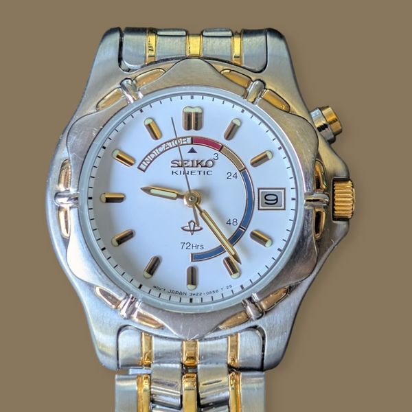 Seiko Kinetic Ladies Watch 3M22-0A33 72 Hrs Made in Japan Working ...