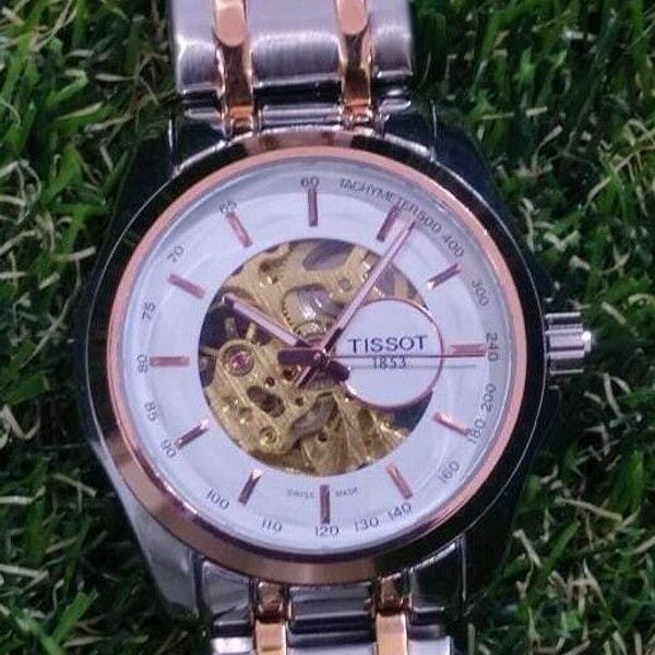 Tissot 1853 Skeleton Automatic Visible machinery Two Tone Color Good ...