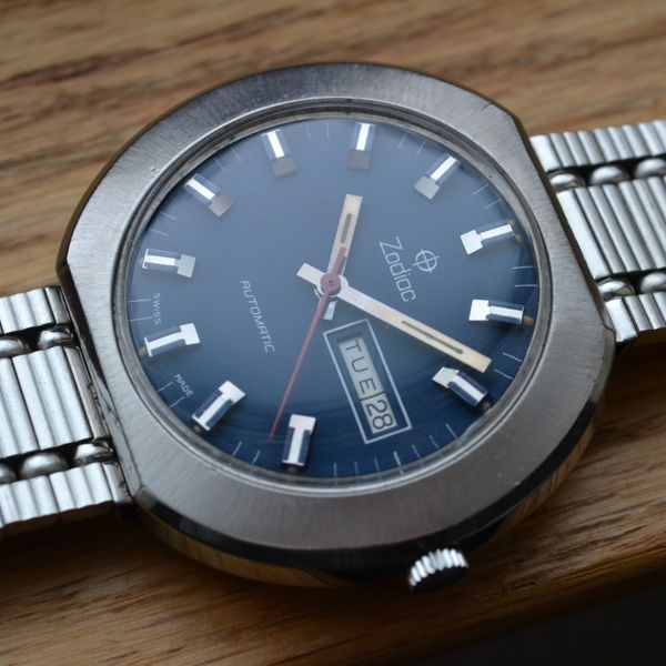 FS: 1970's Zodiac Stainless Steel/ Matte Blue Dial | WatchCharts