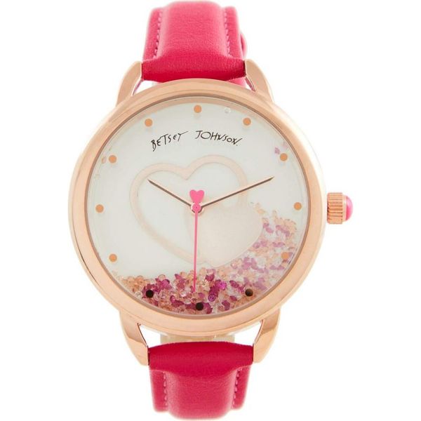Betsey Johnson Ladies Watch [Floating Stones Watch] Pink | WatchCharts ...