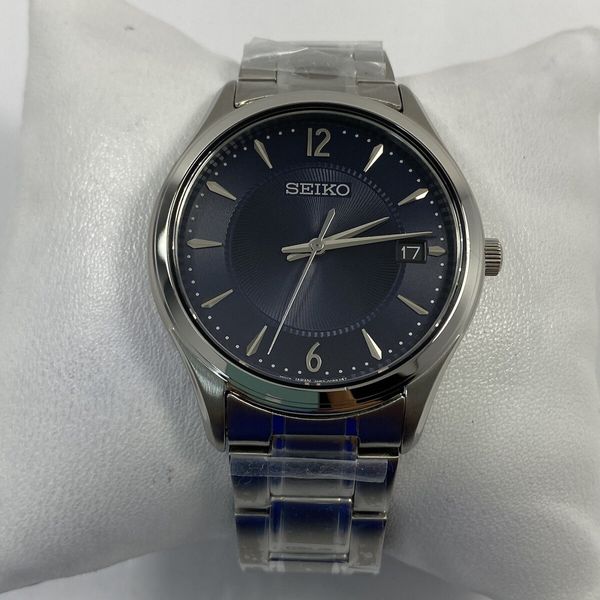 Seiko Essentials Quartz Blue Dial Stainless Steel Men's Watch SUR419 ...