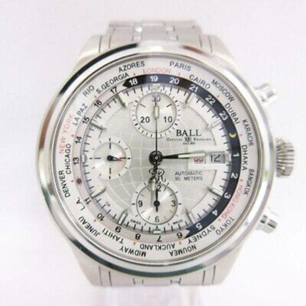 Ball Watch Trainmaster World Time Chronograph Automatic Day Date ...