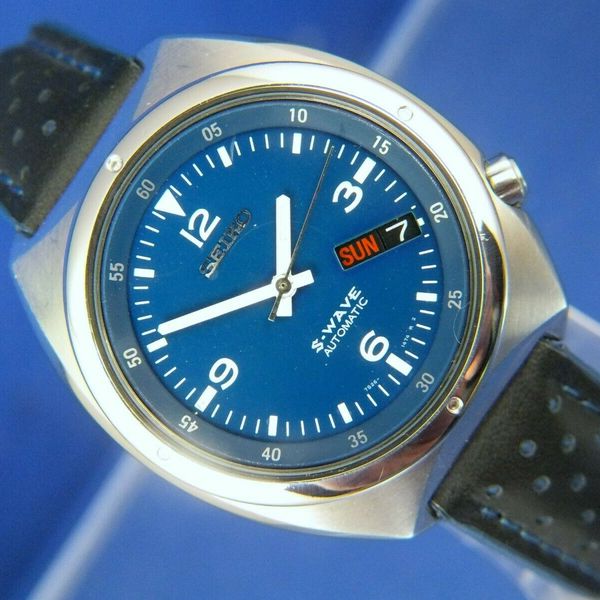 Vintage Retro Seiko S Wave Automatic Watch Circa 1990s Incredible Dial ...