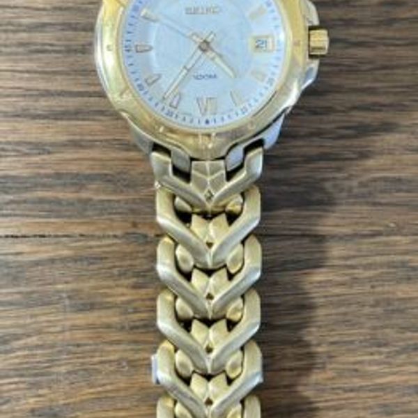 Vintage Seiko 7N42-0AL0 Men’s Watch Gold Tone Quartz Analog Stainless Steel | WatchCharts ...
